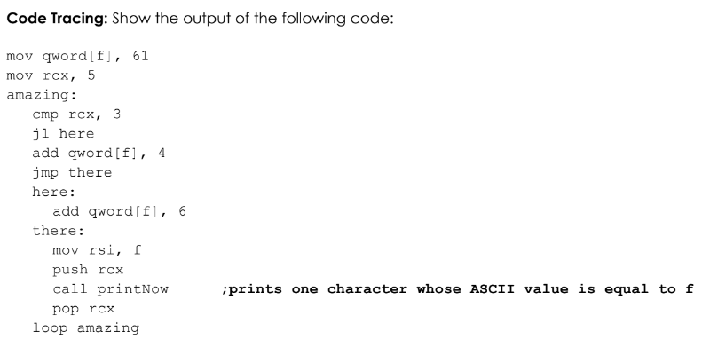 Solved Code Tracing: Show the output of the following code: | Chegg.com