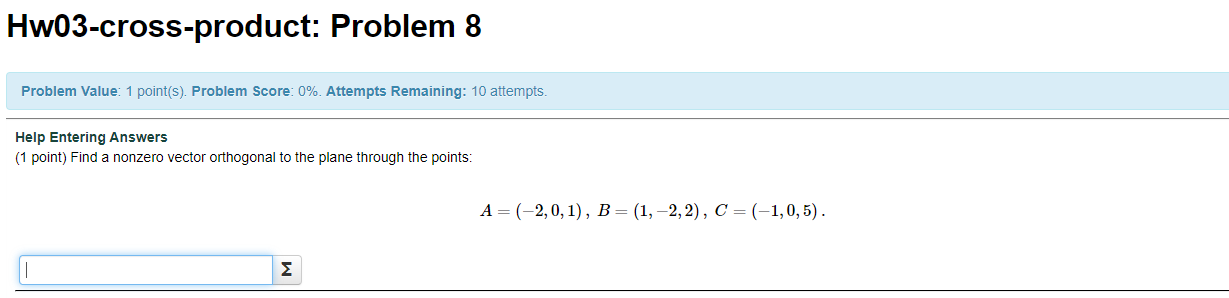 Solved Help Entering Answers (1 point) Find a nonzero vector | Chegg.com