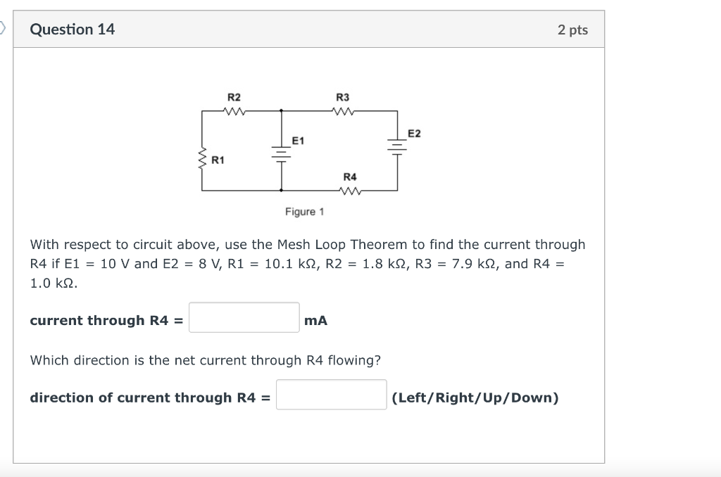 Solved With respect to circuit above, use the Mesh Loop | Chegg.com