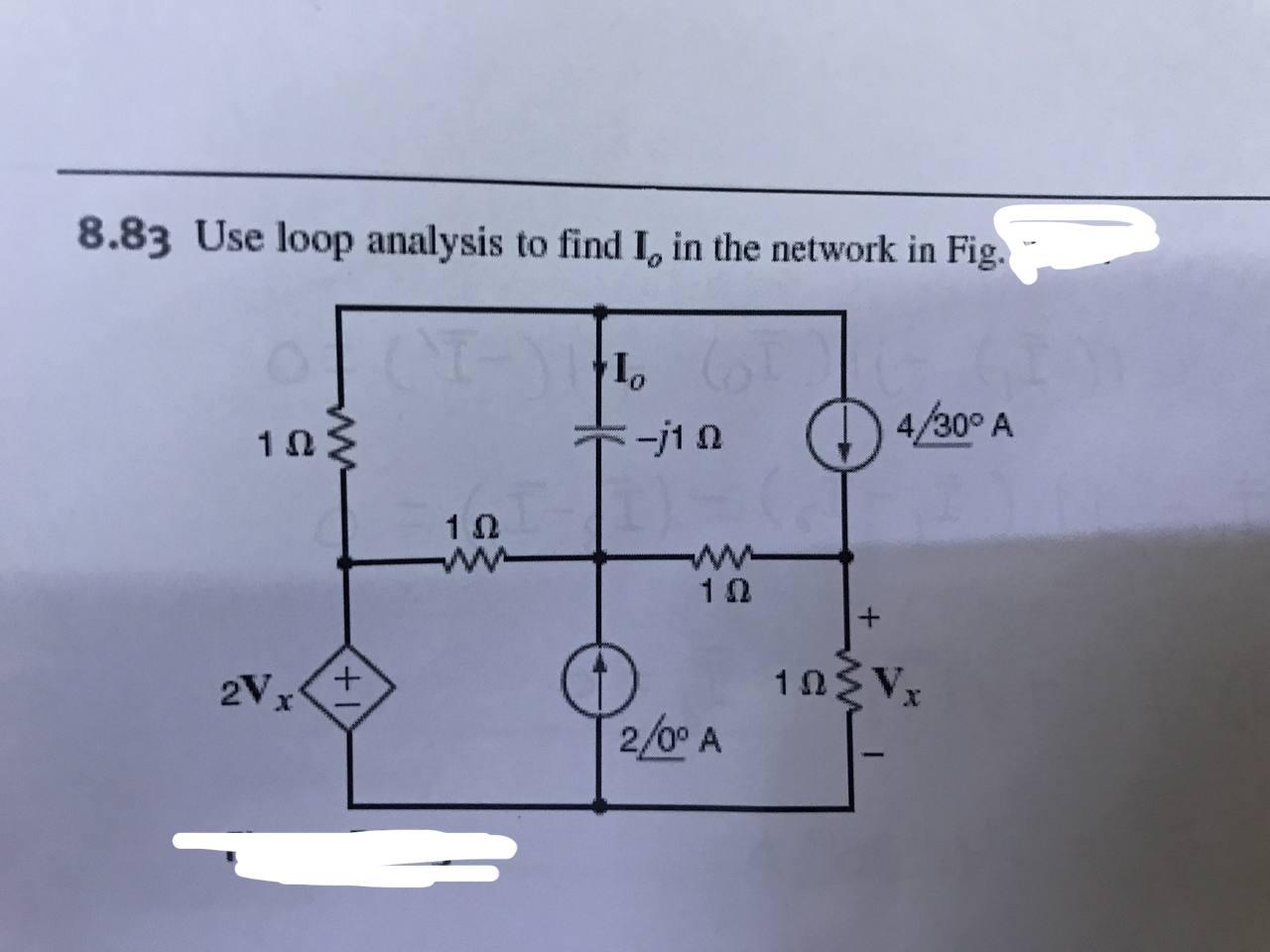 Solved 8.83 Use loop analysis to find I, in the network in | Chegg.com