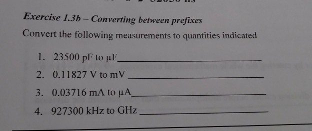 Solved Exercises 1.2 - Engineering Notation Write the | Chegg.com
