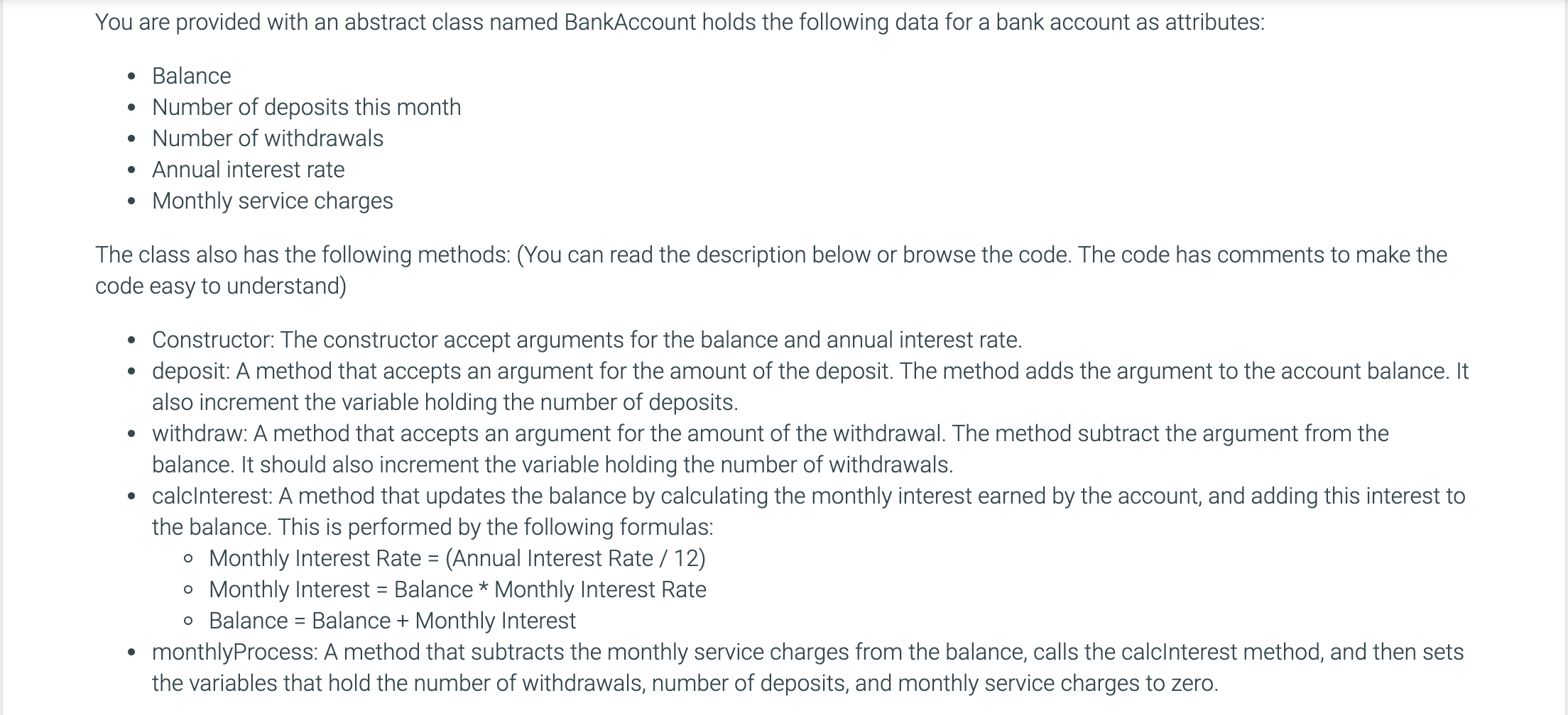 Solved You are provided with an abstract class named | Chegg.com