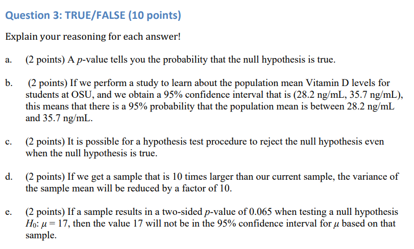 Solved Explain your reasoning for each answer! a. (2 points) | Chegg.com