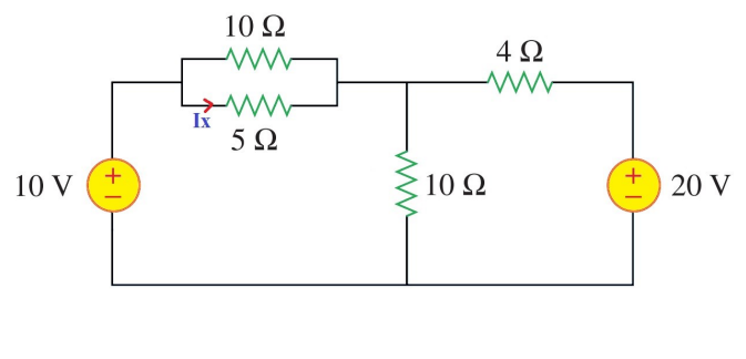Solved find the current Ix in the circuit below, paying | Chegg.com