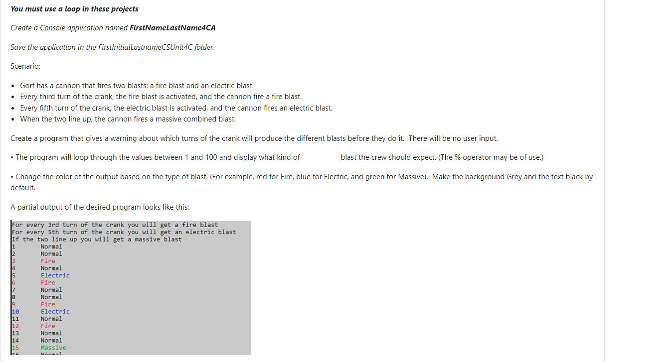 Solved You must use a loop in these projects Create a | Chegg.com