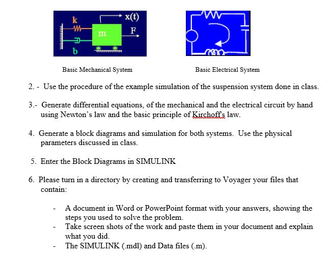 [Solved]: Basic Mechanical System Basic Electrical System