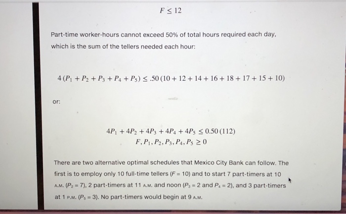 Solved Example B4* Scheduling Bank Tellers Co Mexico City | Chegg.com