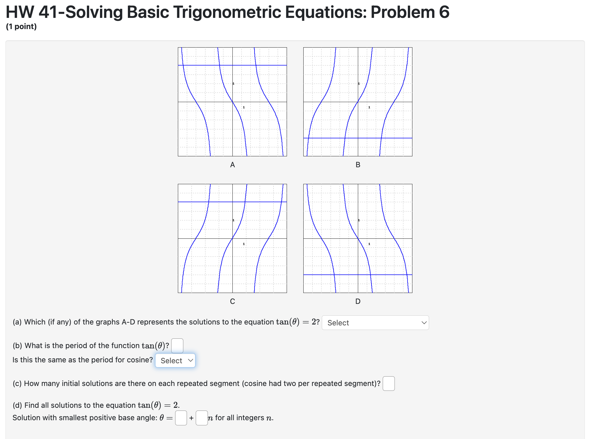 Solved HW 41-Solving Basic Trigonometric Equations: Problem | Chegg.com
