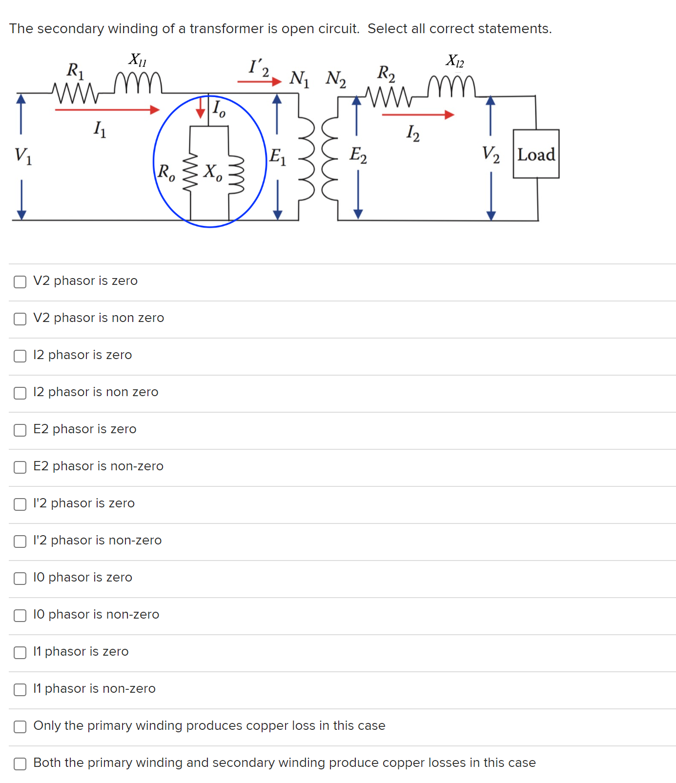 Solved The secondary winding of a transformer is open | Chegg.com