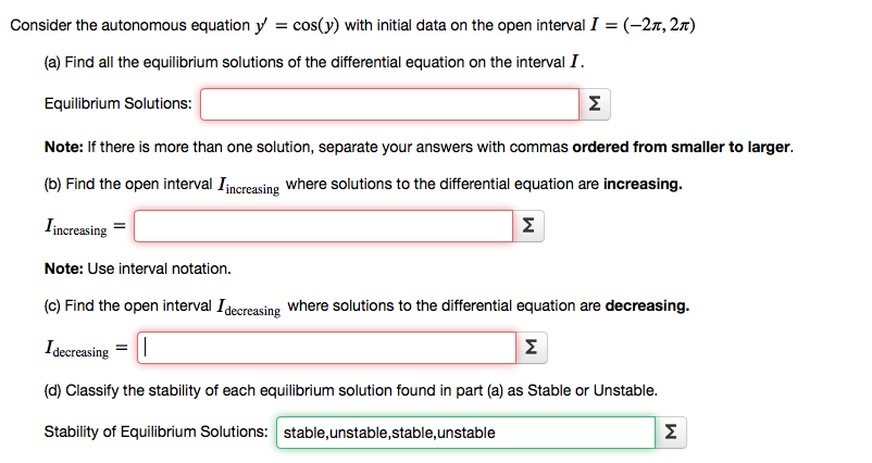 Solved Consider the autonomous equation y = cos(y) with | Chegg.com