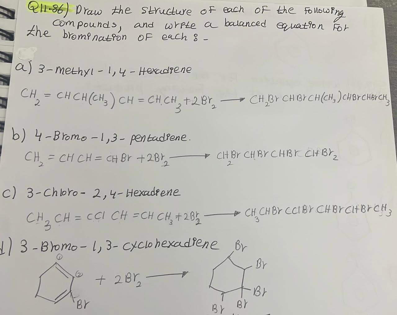 Solved Q11.86) Draw the structure of each of the following | Chegg.com