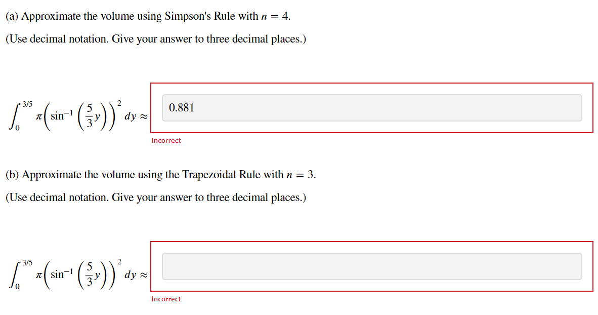Solved (a) Approximate the volume using Simpson's Rule with | Chegg.com