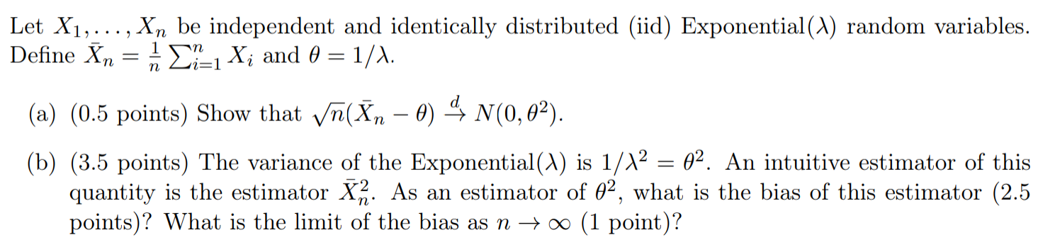 Solved Let X1,…,Xn be independent and identically | Chegg.com
