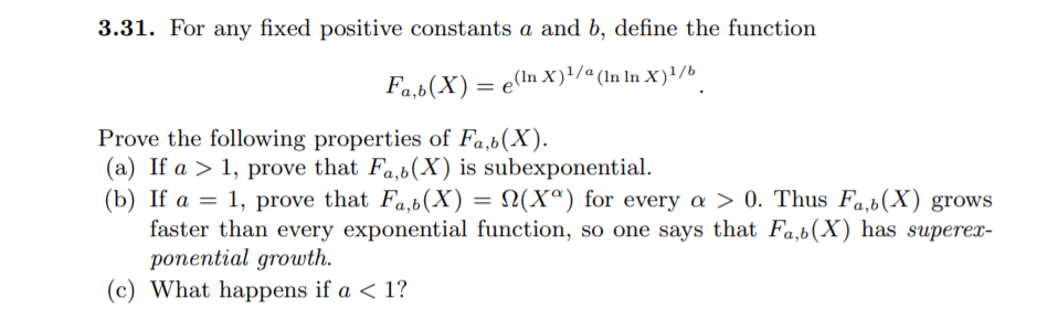 Solved 3.31. For any fixed positive constants a and b, | Chegg.com