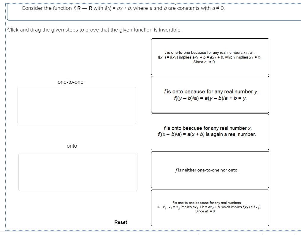 Solved Consider the function f R → R with nx) = ax + b, | Chegg.com