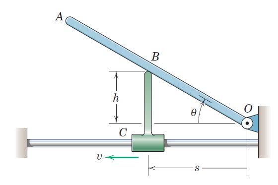 Solved The collar C moves to the left on the fixed | Chegg.com