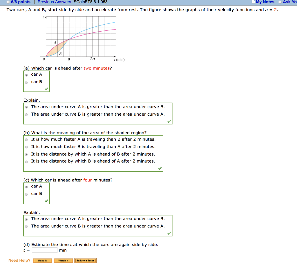 Solved 5/6 points | Previous Answers SCalcET8 6.1.053 Two | Chegg.com Solved 5/6 points | Previous Answers SCalcET8 6.1.053 Two | Chegg.com