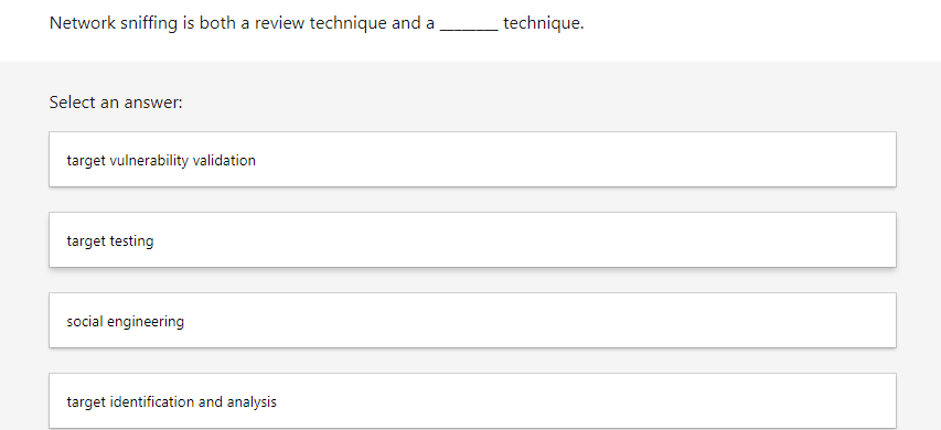 Solved Network sniffing is both a review technique and a | Chegg.com