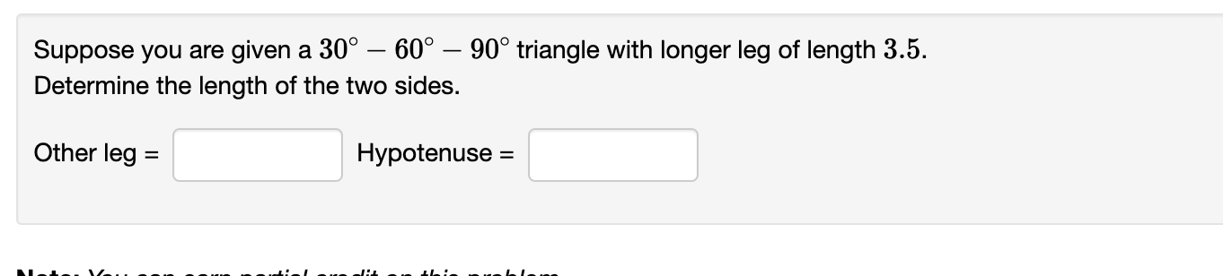 Solved Suppose you are given a 30∘−60∘−90∘ triangle with | Chegg.com
