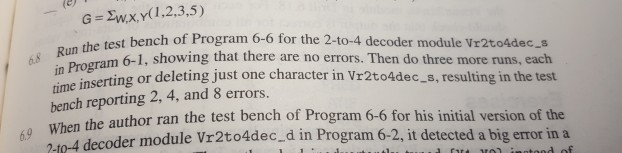 Program 6-6 Test bench for a 2-to-4 decoder tinescale | Chegg.com