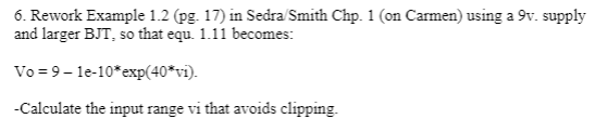 Solved 6. Rework Example 1.2 (pg. 17) in Sedra Smith Chp 1 | Chegg.com