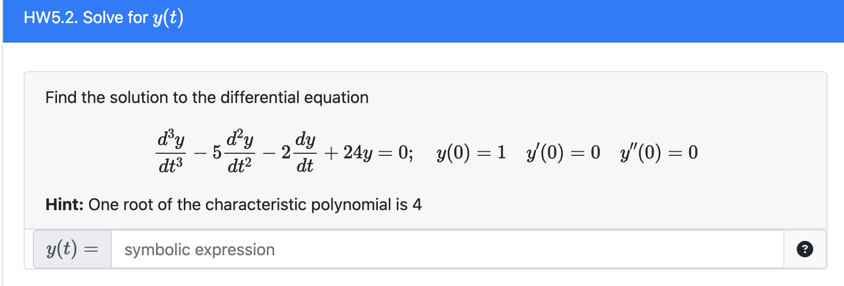 Solved Find the solution to the differential equation | Chegg.com