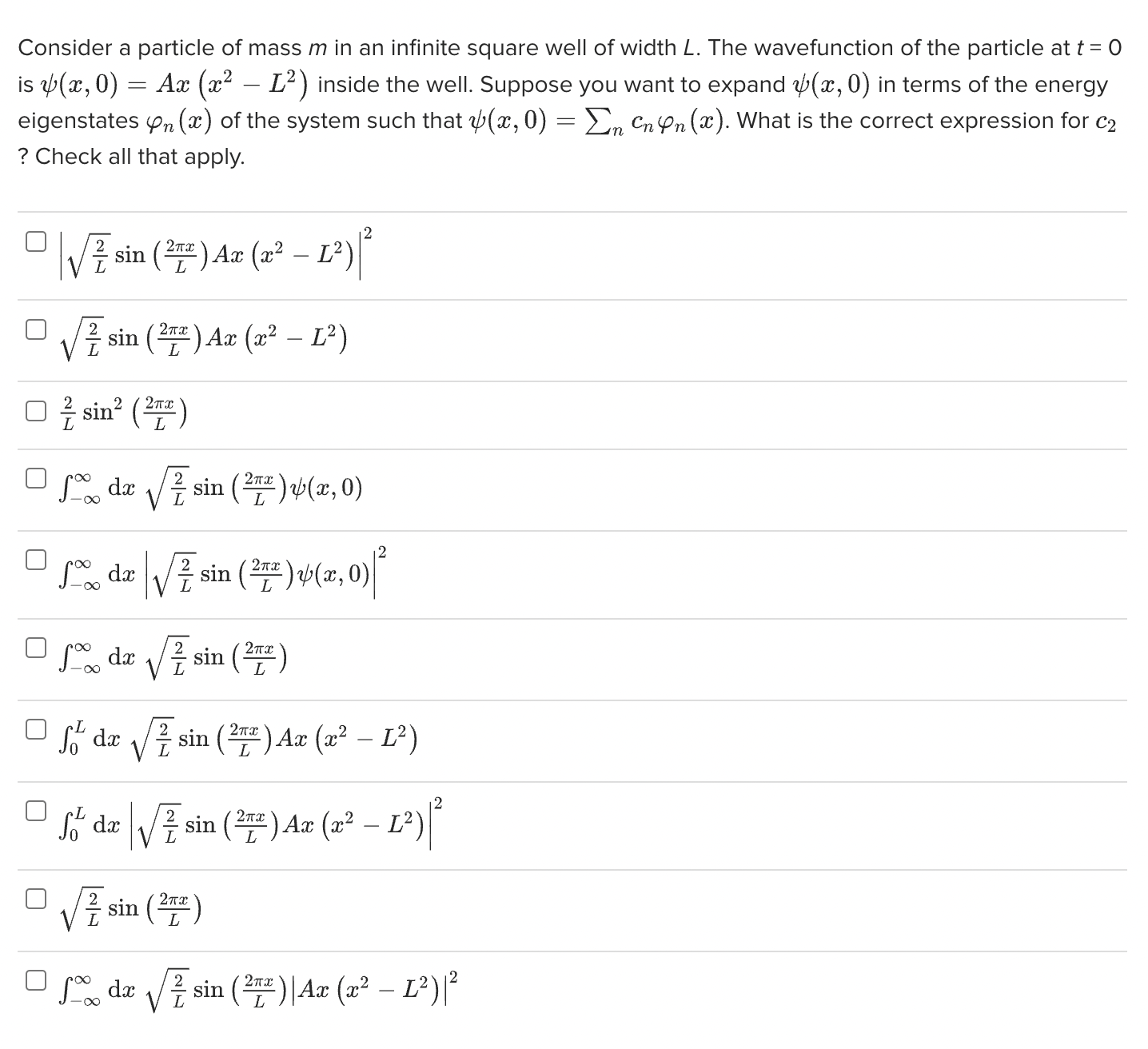 Solved Consider a particle of mass m in an infinite square | Chegg.com