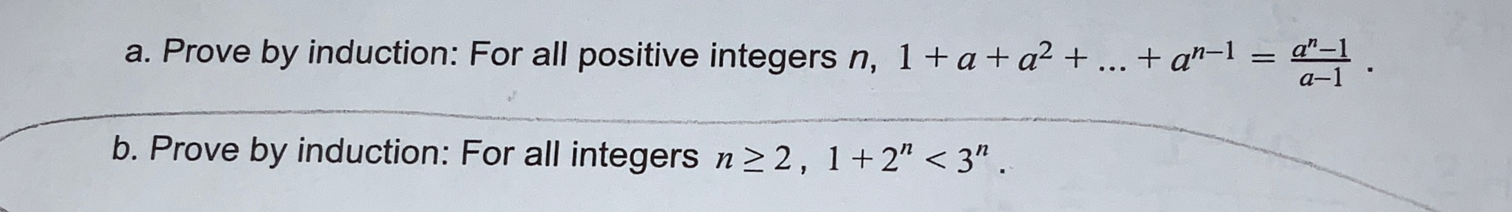 Solved a. Prove by induction: For all positive integers n, | Chegg.com