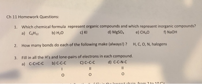 Solved Ch 11 Homework Questions: Which chemical formula | Chegg.com