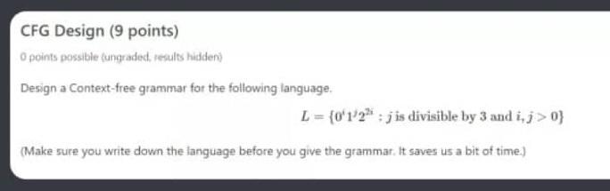 Solved CFG Design (9 points) points possible ungraded | Chegg.com