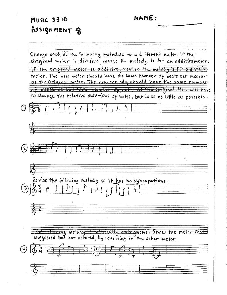 MUSIC 3310 ASSIGNMENT NAME: Change each of the | Chegg.com