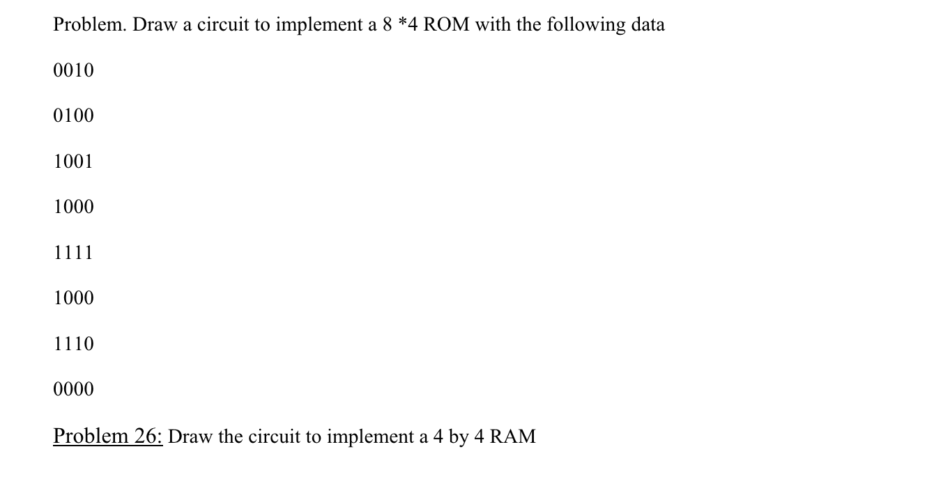 Solved Problem Draw A Circuit To Implement A 84 ﻿rom With 7253