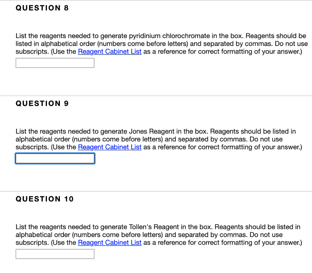 Solved ION 8 List The Reagents Needed To Generate Chegg