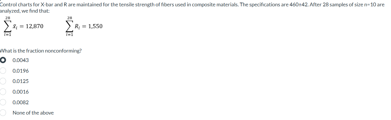 Solved Control charts for X-bar and R are maintained for the | Chegg.com
