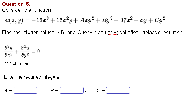 Solved Question 6. Consider the function ul*,y) = -15% | Chegg.com