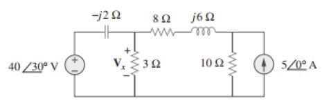 Solved Using nodal analysis, obtain the voltage Vx of the | Chegg.com