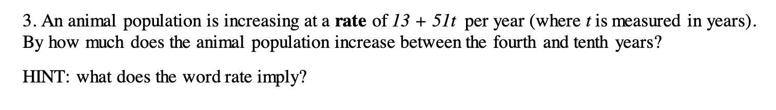 Solved 3. An animal population is increasing at a rate of | Chegg.com
