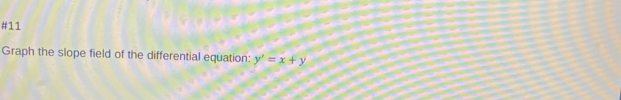 Solved Graph the slope field of the differential equation: | Chegg.com
