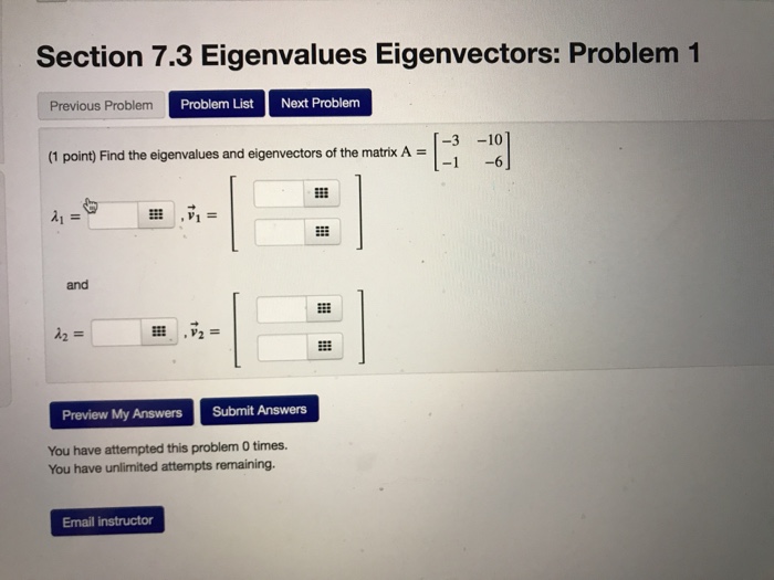 Solved Section 7.2 Review of Matrices: Problem 6 Previous | Chegg.com