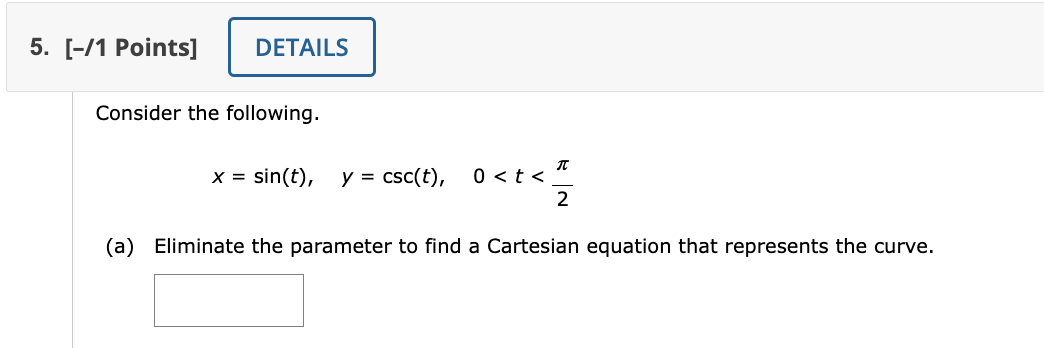 Solved Consider the parametric equations below. | Chegg.com