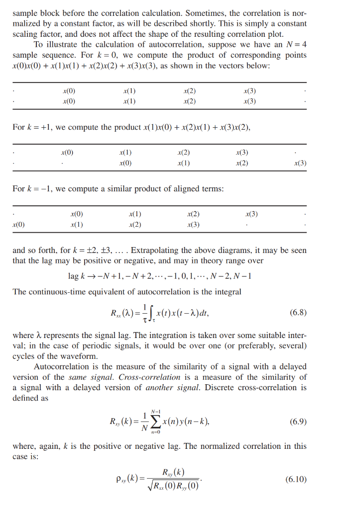 Solved 6.3.1 Calculating Correlation The autocorrelation of | Chegg.com