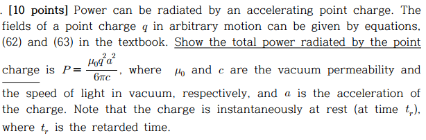 Solved . [10 points] Power can be radiated by an | Chegg.com