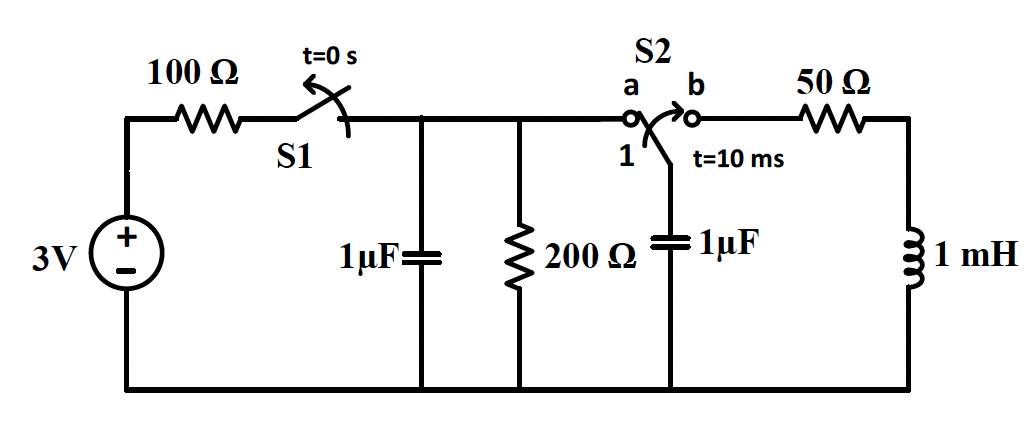 The S1 switch in the circuit is closed for a long | Chegg.com