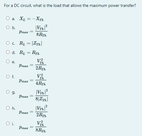 Solved For a DC circuit, what is the maximum power pmax that | Chegg.com