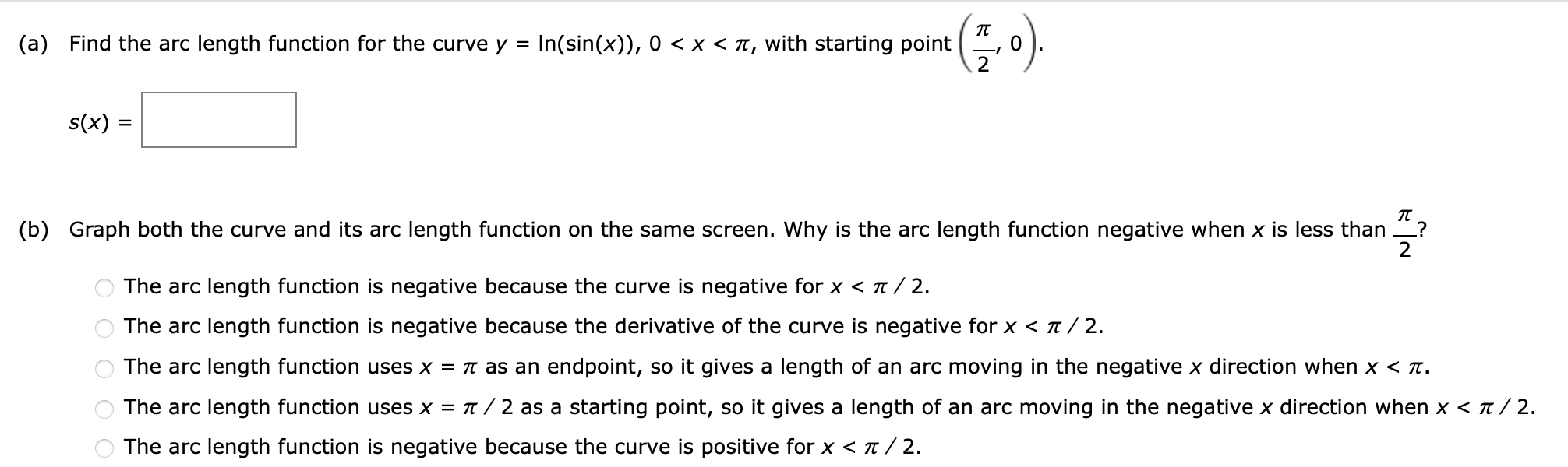 Solved (a) Find the arc length function for the curve | Chegg.com
