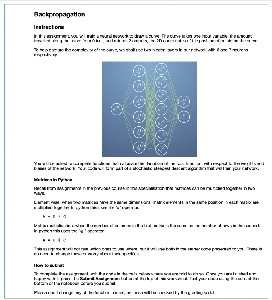 Solved Backpropagation Instructions In This Assignment You 