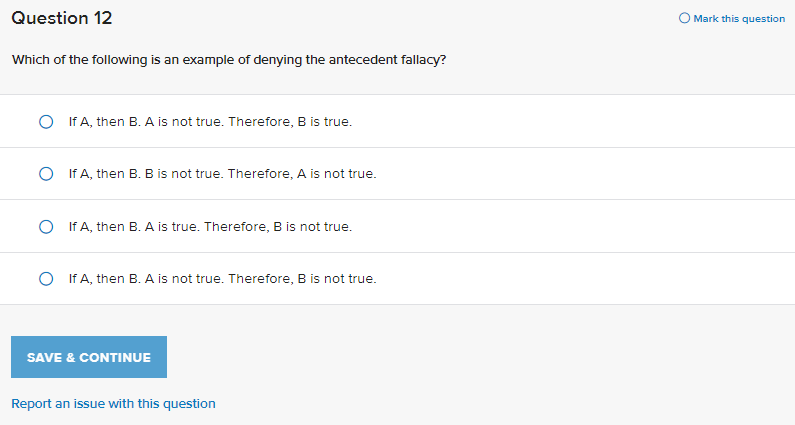 Which of the following is an example of denying the | Chegg.com