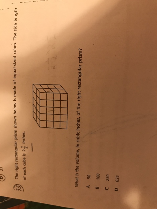 Solved D) 27 The right rectangular prism shown below is made | Chegg.com
