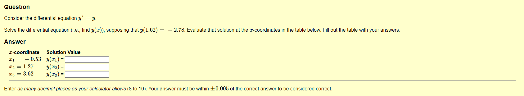 Solved QuestionConsider the differential equation y'=y.Solve | Chegg.com