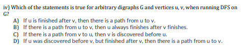 Solved iv) Which of the statements is true for arbitrary | Chegg.com